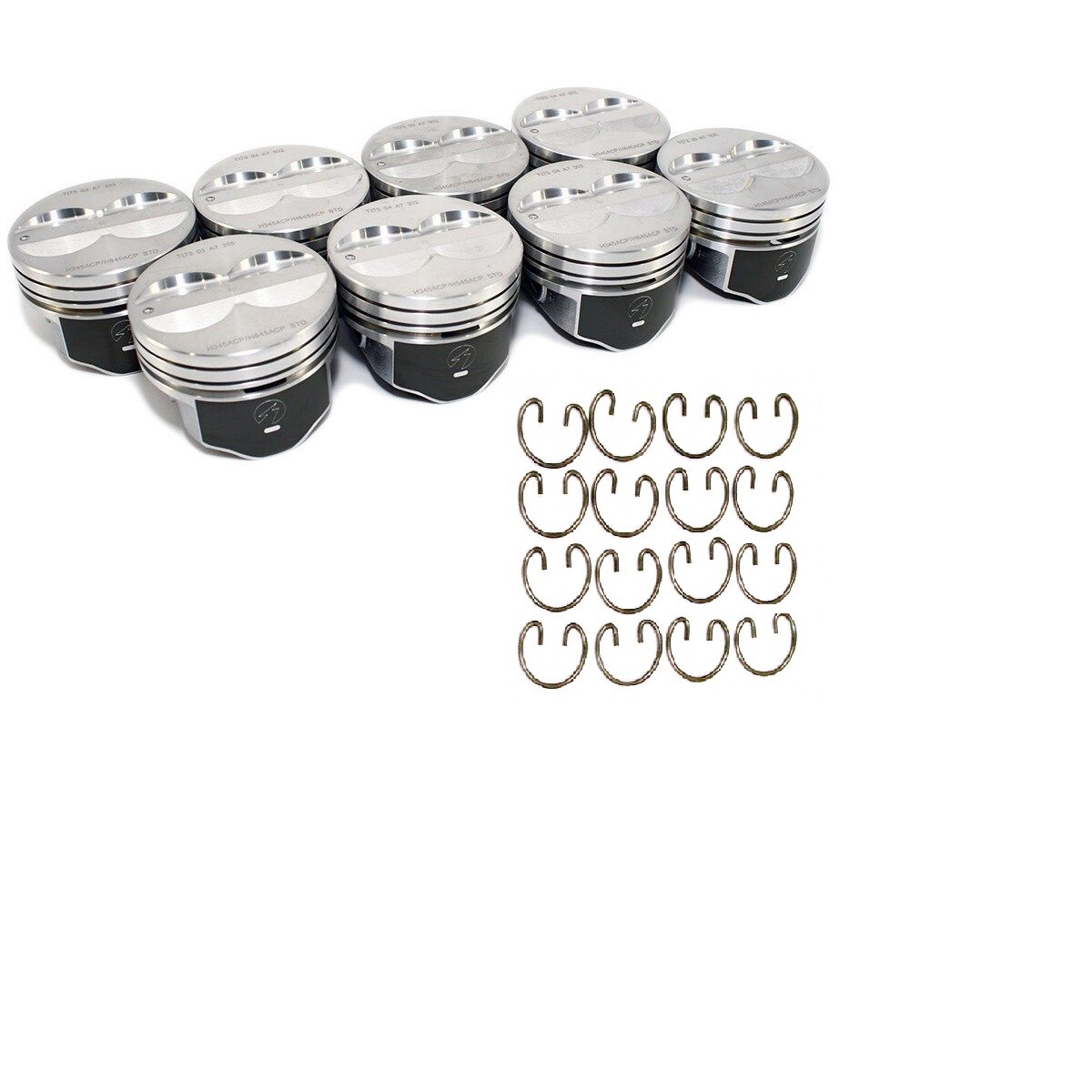 Chevy 350 5.7 SBC SPEED PRO H345DCP Flat top Pistons & Locks for ...