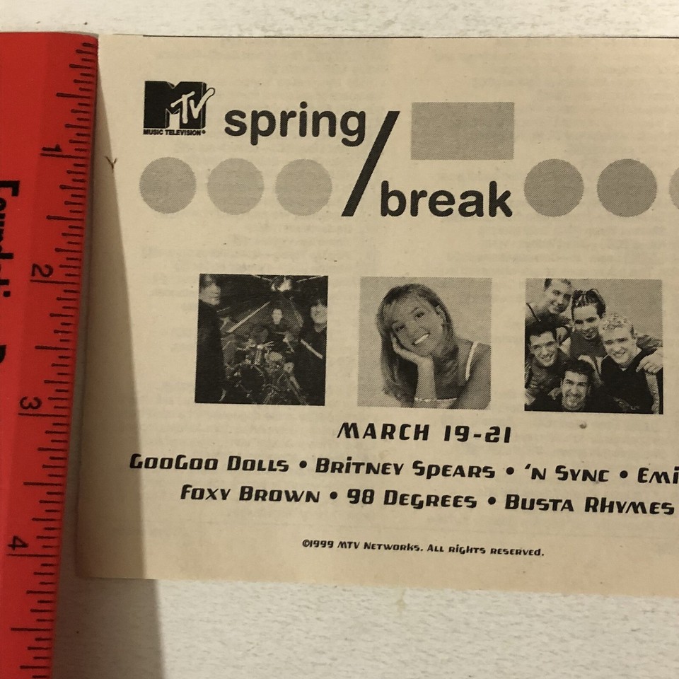 Britney Spears Mtv Spring Break Print Ad Tv Guide Tpa16 | eBay