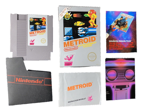 Metroid Nintendo NES Complete CIB Box Game Poster Instruction Manual ...