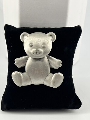 Vintage JJ Silver Tone 2” Bear Teddy Bear Pin Brooch Moveable Head Body ...