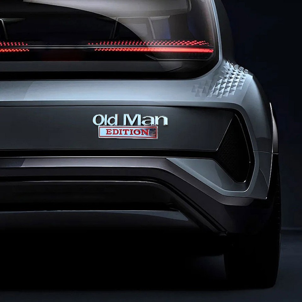 "Old Man Edition" Nameplate 3D Metal Emblem Universal Car Badge Chrome ...