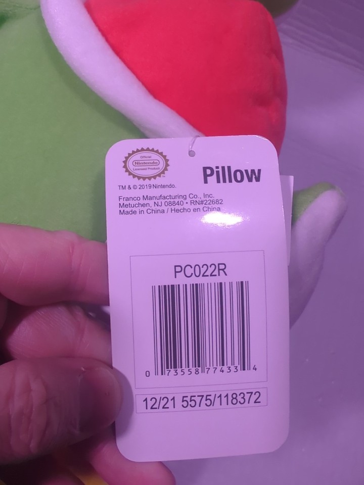 Nintendo Super Mario Yoshi 20" Cuddle Pillow Stuffed Animal With Pouch ...