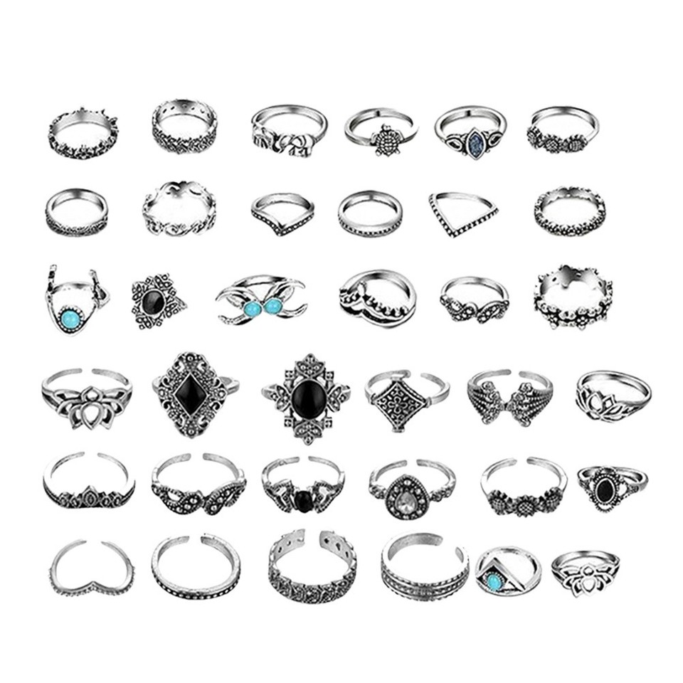 1Set 62pcs Stylish Vintage Knuckle Rings Finger Rings Knuckle Rings for ...