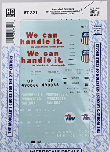 HO Scale Microscale Decals 87-321 Assorted Boxcars P&W UP NIP | eBay