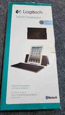 Logitech Bluetooth Wireless Tablet Keyboard #920-003676 W/Pouch & Stand ...