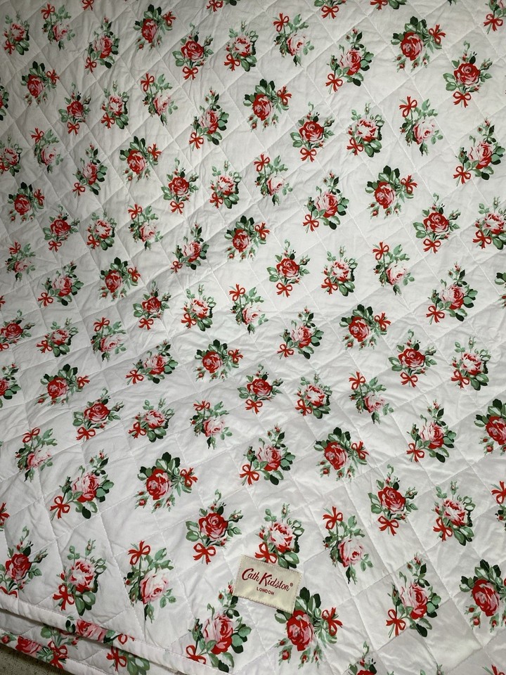 Cath Kidston London Queen Cottage Rose Floral Cotton Spring Quilt ...