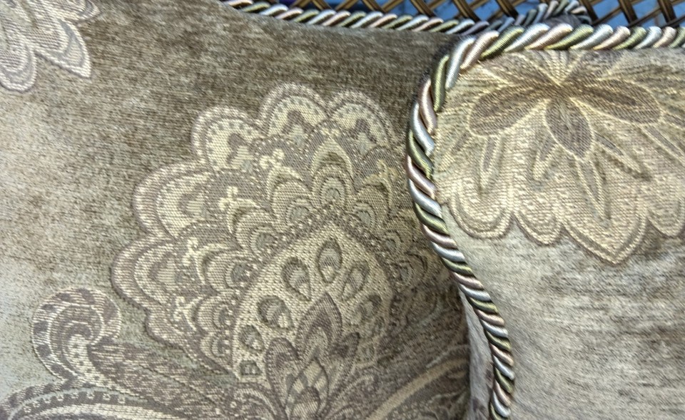 Pair decorator pillows European Style VTG beige taupe throw cushions | eBay