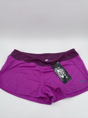 NEW WOMENS OAKLEY ELECTRIC PURPLE RUNNING SHORTS GYM WORKOUT SIZE Large ...