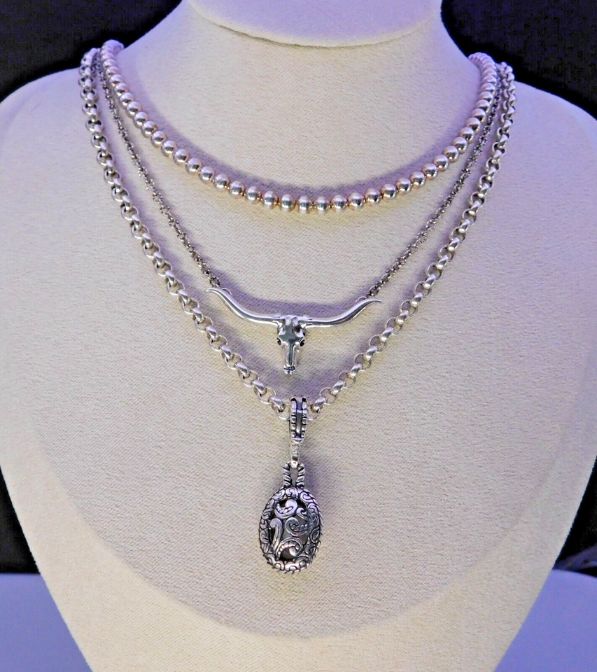 Carolyn Pollack Reversible Carved Mother of Pearl Pendant Enhancer ...
