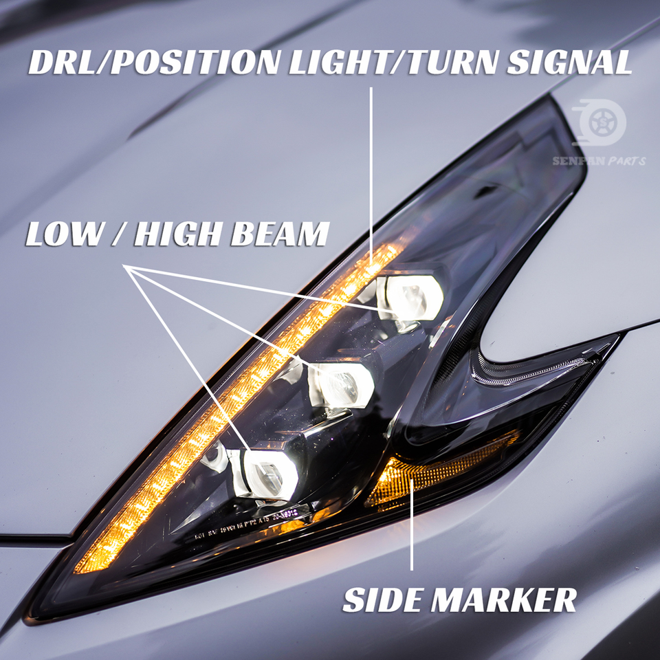 LED Headlight Sequential Compatible With Nissan 370Z Fairlady Z34 ...
