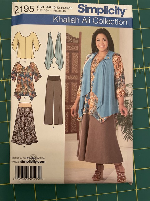 Simplicity Misses Tunic Top Pants Skirt Vest Pattern Size 10 18 S 2195 ...