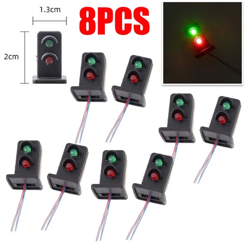 8PCS HO/OO scale Model Signals 2 Lights Train Railroad LED signal Lamp ...