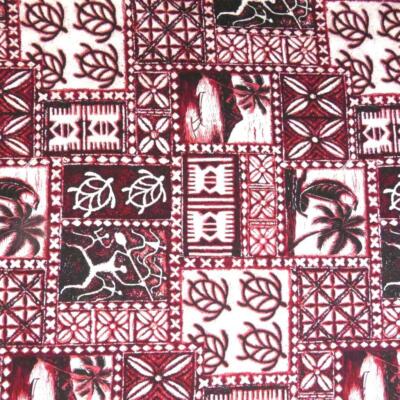 Hawaiian Tapa Print, Honu Turtles, Tribal Symbols, Wine on White, BTHY ...