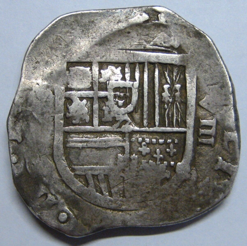 PHILIP IV 8 REAL COB SEVILLA 1600s SPANISH SILVER DOLLAR COLONIAL ERA ...