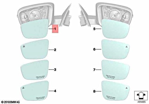 Genuine BMW G20 318d 320d 320dX Mirror Glass Heated Wide-Angle Left ...