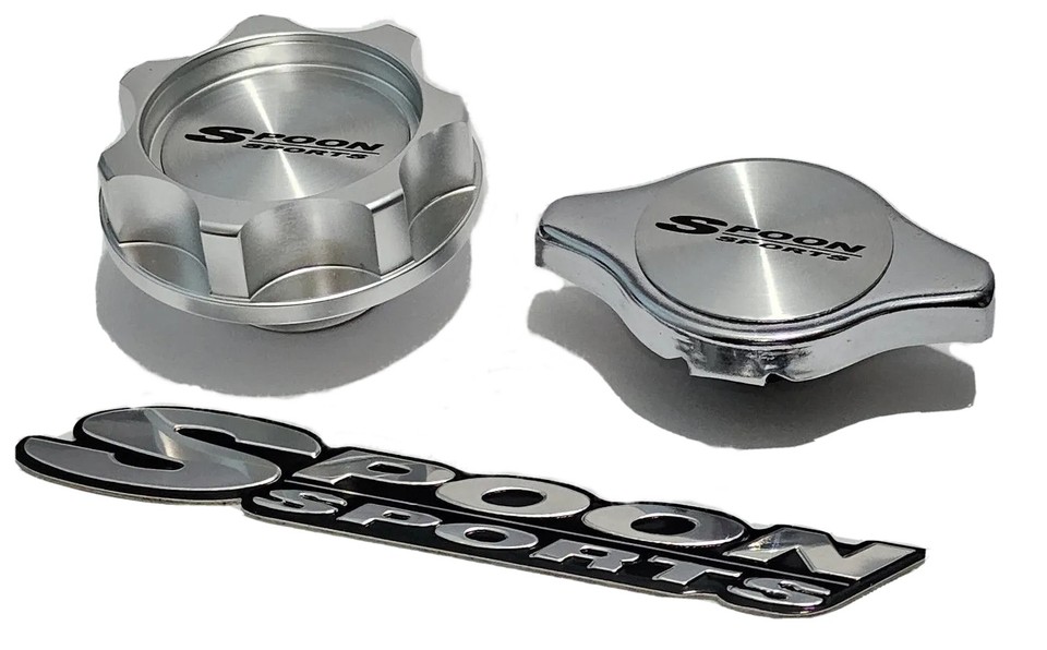 ALUMINUM SILVER OIL FILLER CAP & RADIATOR CAP FOR HONDA CIVIC SPOON ...