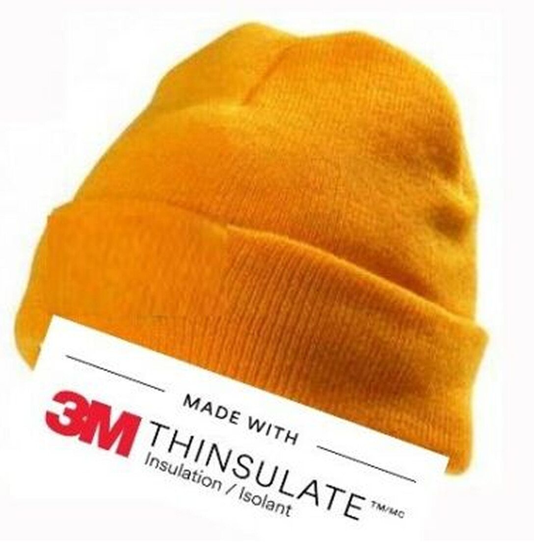 THINSULATE HI VIS Beanie Cap YOKO VIZ Warm Hat Reflective Dayglow Orange Yellow | eBay UK