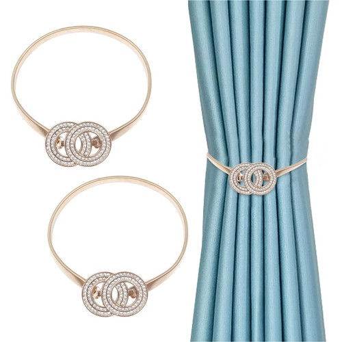 UFURMATE Curtain Tiebacks, 2Pcs Zinc Alloy Spring Curtain Rope Buckles ...
