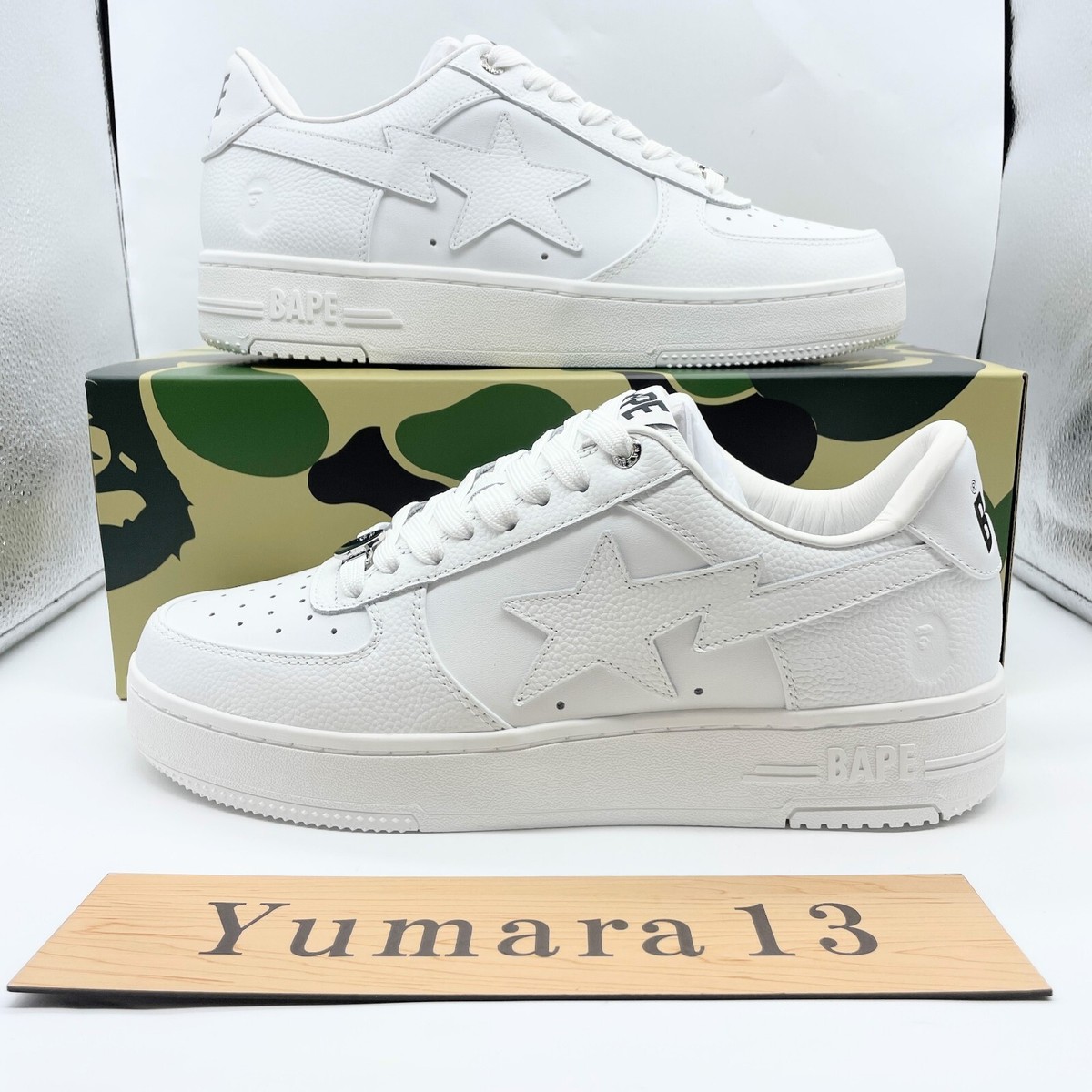 A Bathing Ape Bape Sta Triple White 1K70-191-334 Men's Size A Bathing Ape Bape Sta Triple White 1K70-191-334 Men's Size