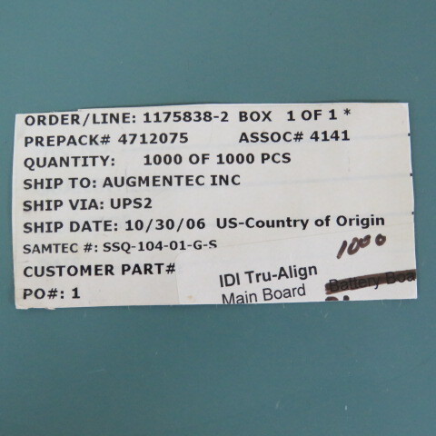 SAMTEC SSQ-104-01-G-S Qty of 45 per Lot Headers & Wire Housings .100 ...