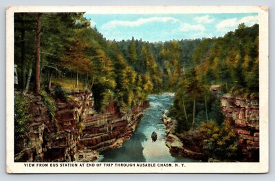 View from Bus Station at End of Trip Through Ausable Chasm, New York ...