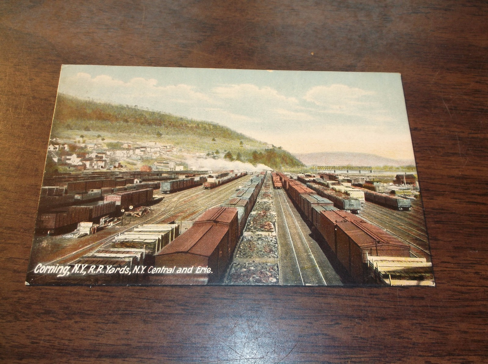 1909 ERIE RAILROAD TRAIN CORNING NEW YORK POST CARD TRAIN #43 RPO ...