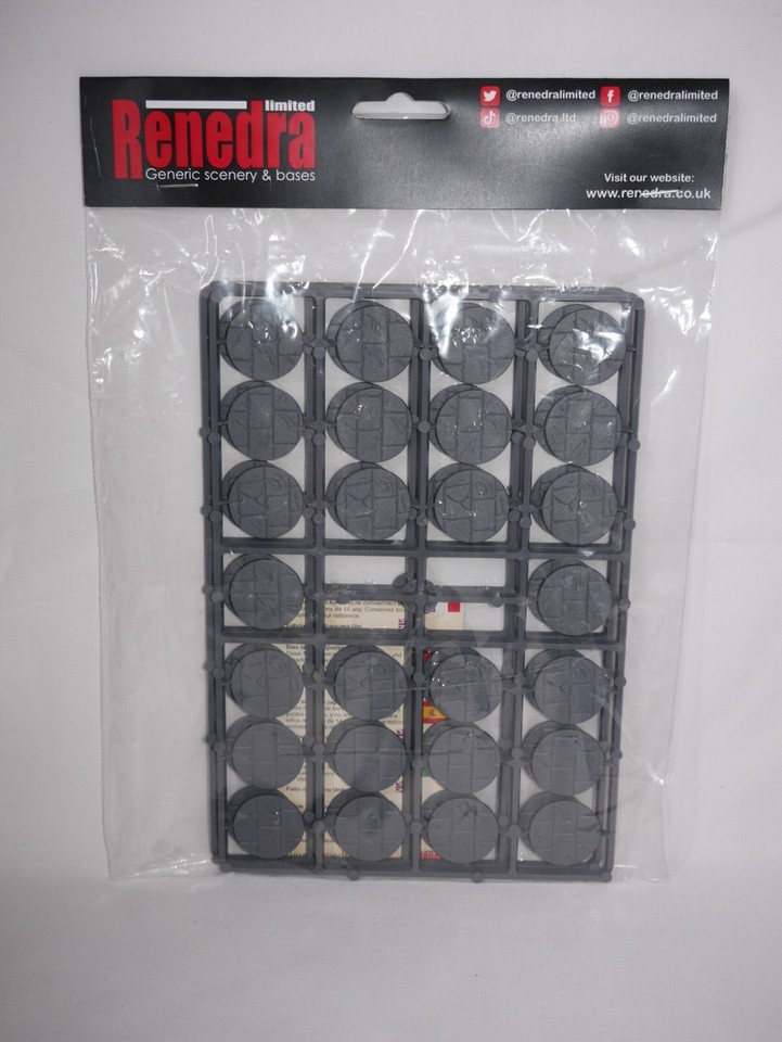 Renedra Ltd Generic Scenery & Bases 25mm Diameter Paved Effect Bases 52 ...