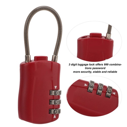Red TSA Approved Lock Customs Password Lock Anti Theft Code Padlock For ...
