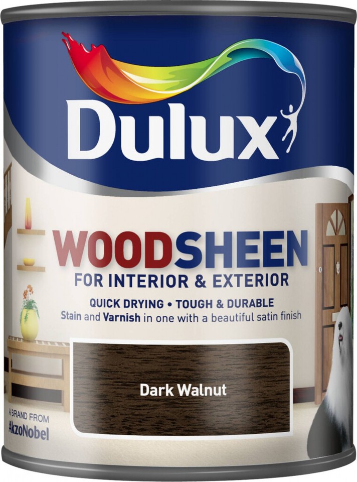 Dulux Woodsheen Wood Stain Varnish Interior Exterior Quick Drying Satin ...