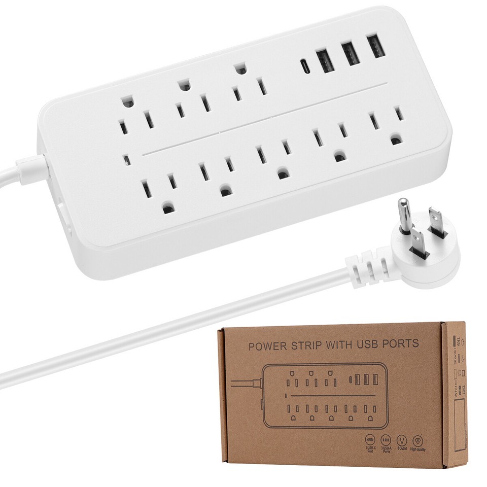 US Power Strip Surge Protector Home Office AC 4/8 Outlets with USB/Type ...