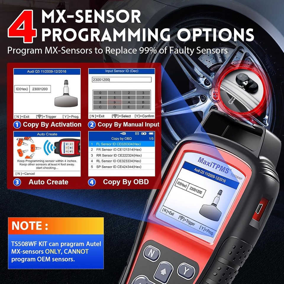 Autel MaxiTPMS TS508WF TPMS Relearn Tool TPMS Sensors Activate/Reset ...