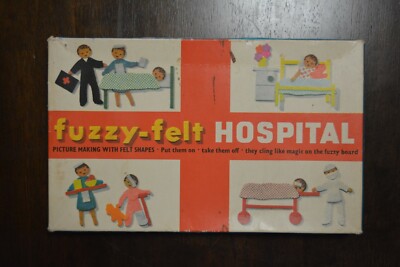 VINTAGE FUZZY-FELT HOSPITAL 1962 IN ORIGINAL BOX FUZZY FELT ALLAN ...