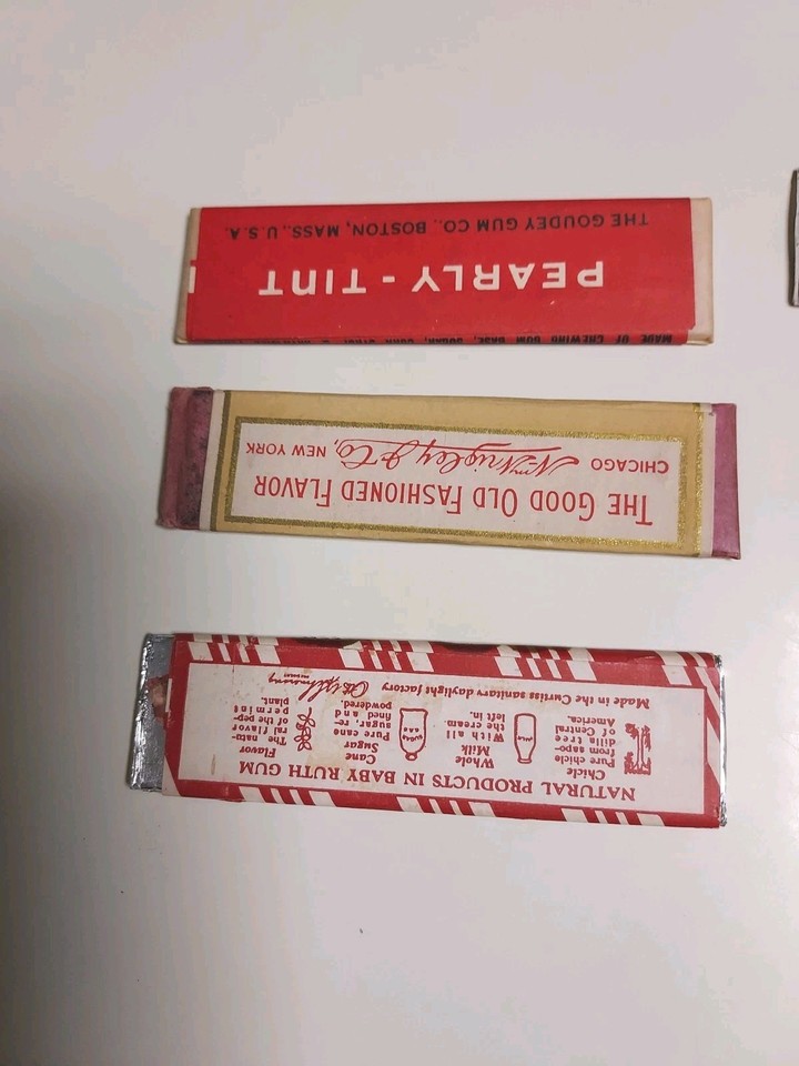 LOT OF 6: EARLY VTG CHEWING GUM SINGLE COMPLETE STICKS IN WRAPPERS NOS ...