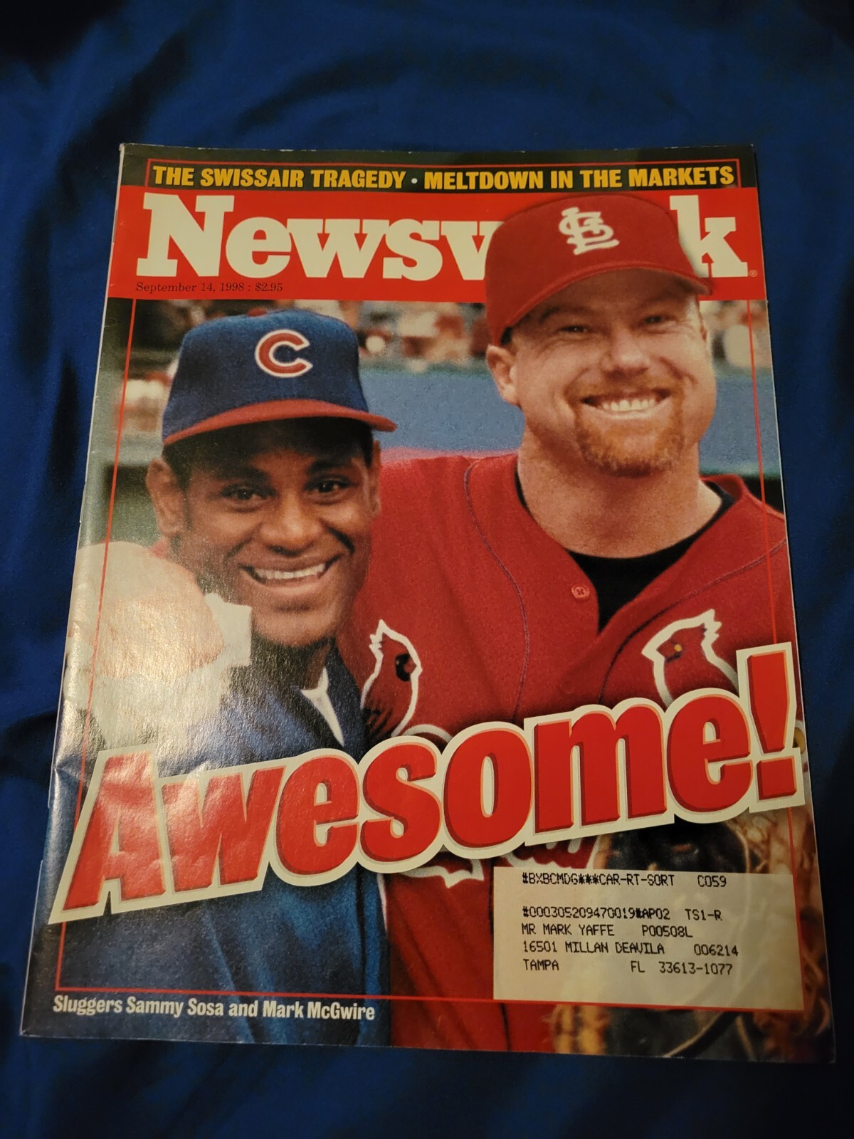 Newsweek Magazine September 14 1998 Sluggers Sammy Sosa and Mark ...