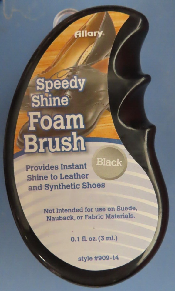 Allary Speedy Shine Foam Brush Color Black Shoe Shine Style 909-14 NEW | eBay