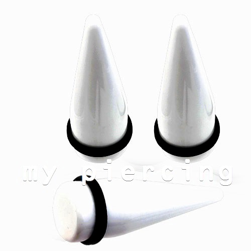 1pc. White Acrylic Straight Taper Expander Ear Stretcher Ear Plug 1/2 ...