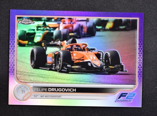 2022 Chrome Formula 1 Racing Base Purple F2 Cars #139 Felipe Drugovich ...