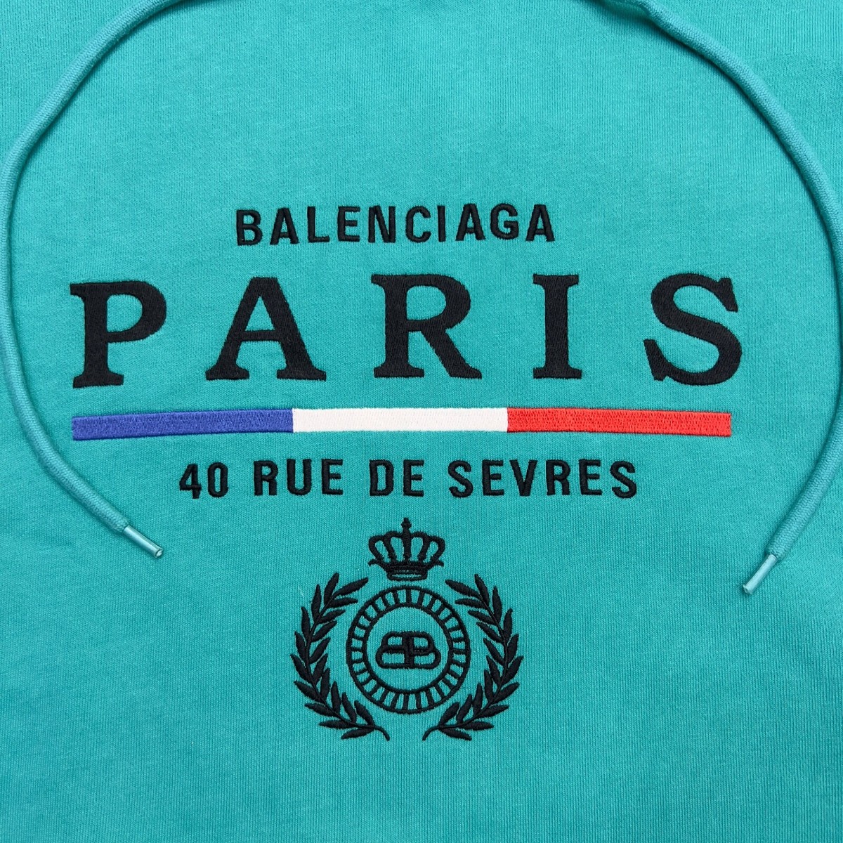 Balenciaga Paris Flag Oversized Embroidered Hoodie Size Balenciaga Paris Flag Oversized Embroidered Hoodie Size