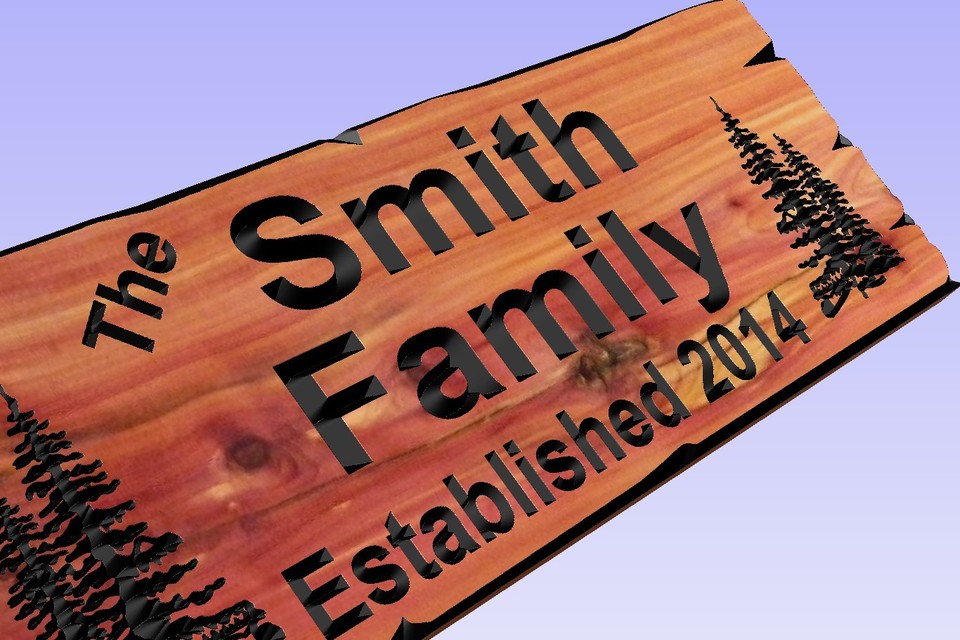 Personalized Custom Carved Cedar Wood Sign - Last Name Rustic Plaque ...