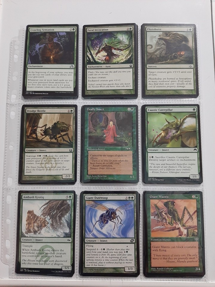 Mtg Green Insects Lot - 140+ Cards - Creatures Instants Sorceries ...