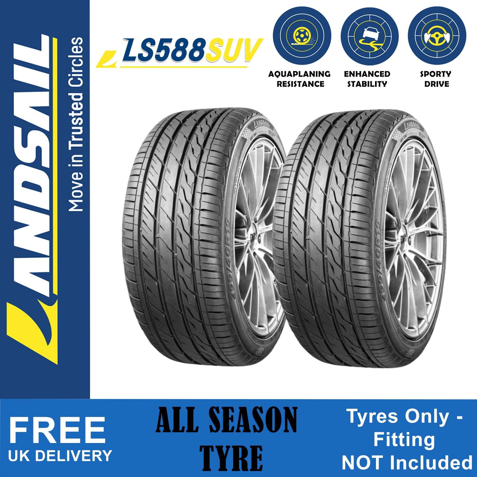 Landsail 275/40/R22 Tyres x2 275 40 22 108Y XL LS588 SUV Summer CB ...