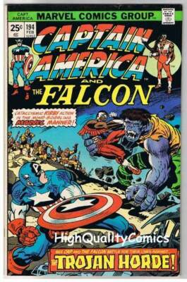 CAPTAIN AMERICA #194, FN+, Jack Kirby, Falcon, 1968, more CA in store ...