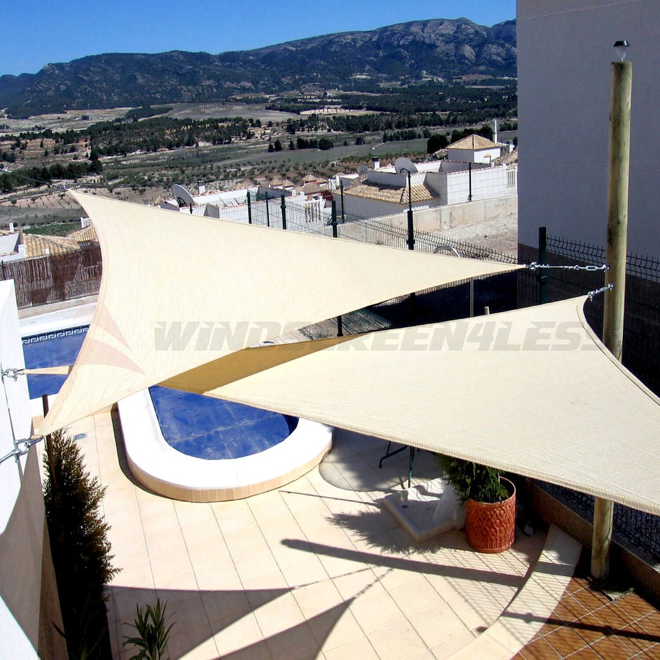 Custom Size Beige Right Triangle Sun Shade Sail Outdoor Canopy Awning W ...