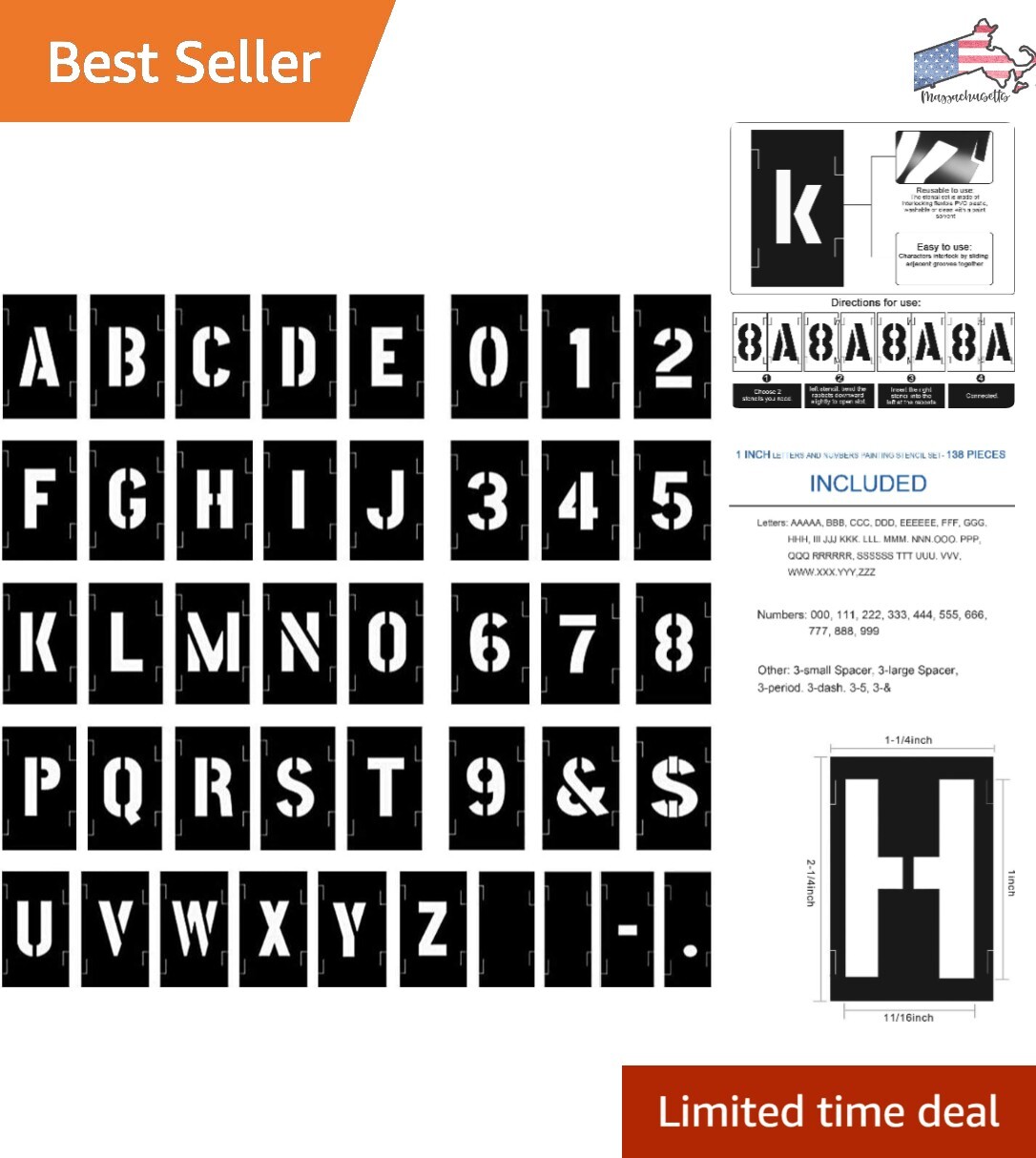 1 Inch Plastic Letters and Numbers Stencil Kit - DIY Sign Making Set ...