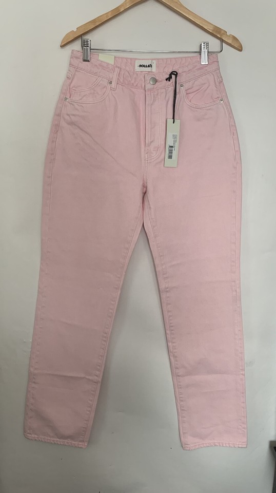 NWT Rolla’s Women’s Classic Straight Pant 90's Pink High Rise Size 27 ...