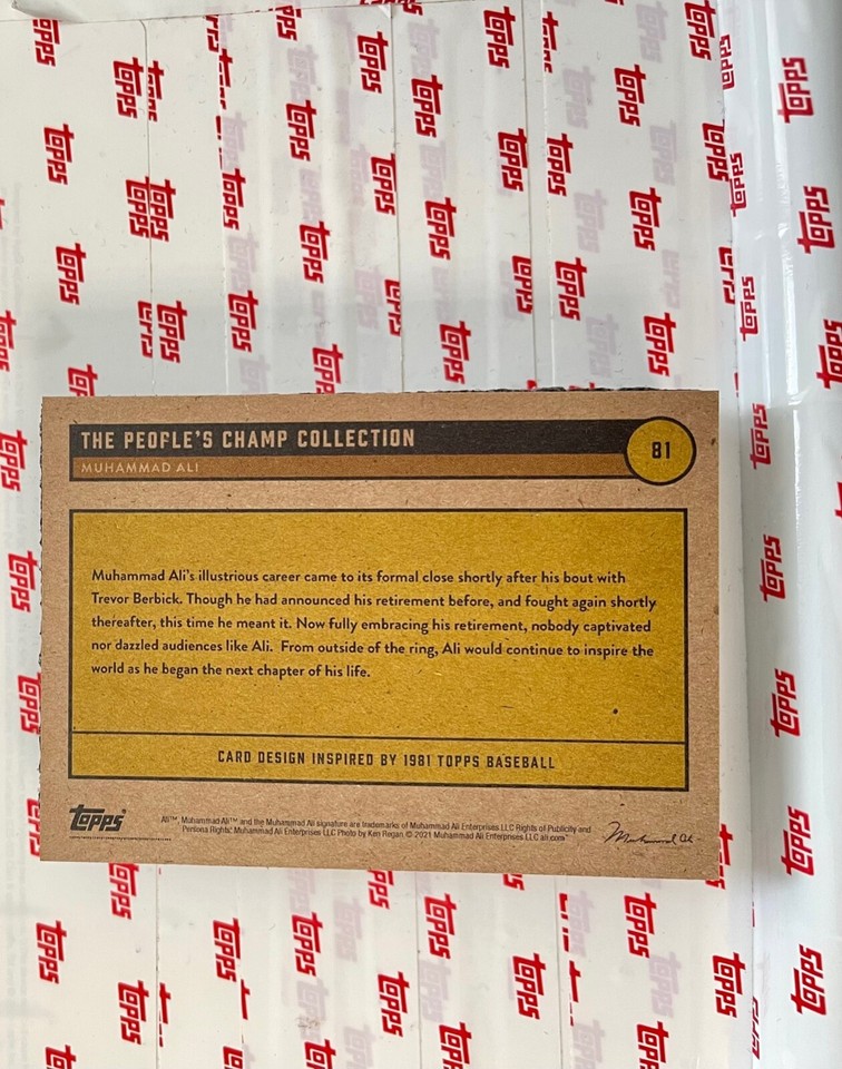 2021 TOPPS MUHAMMAD ALI THE PEOPLE'S CHAMP CARD #81 ALI RETIRES | eBay