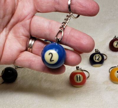 Pool Ball Keychain Billards Ball Minature Poolball Keychain Pool ...