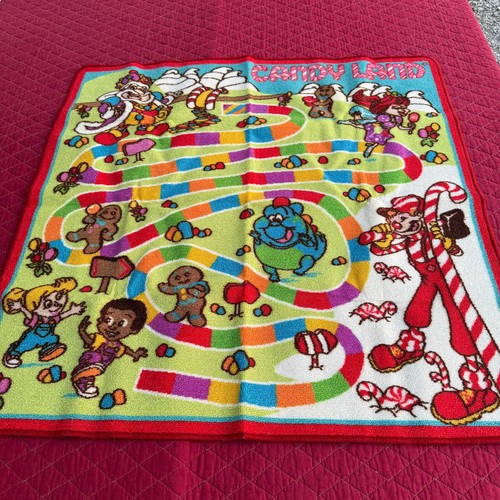 Vintage Candy Land Rug Game Mat w/ 3 Gingerbread Player Pieces - Back ...