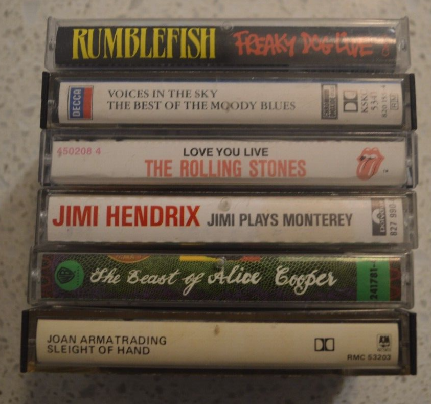20 RARE ASSORTED ROCK CASSETTE TAPES! ALICE COOPER DEEP PURPLE GARY ...
