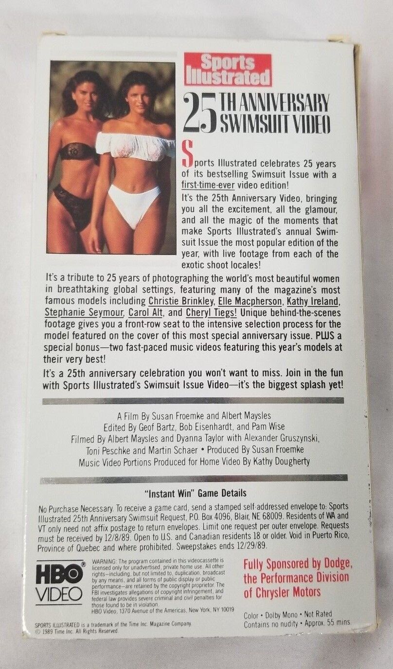 Sports Illustrated 25th Anniversary Swimsuit Video 1989 Vhs Ebay